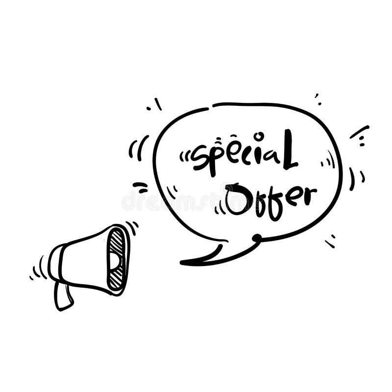 Hand Drawn Discount Banner Shape with Special Offer Hand Lettering in ...