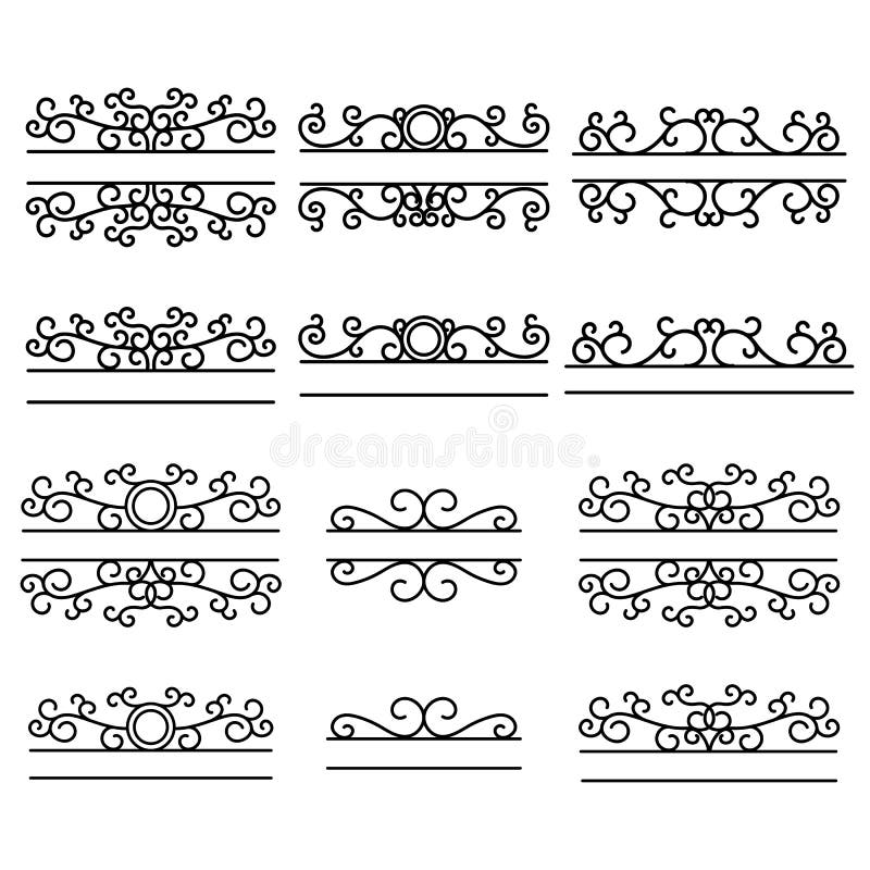 Hand Drawn Dividers. Split Frames. Text Divider Stock Vector ...