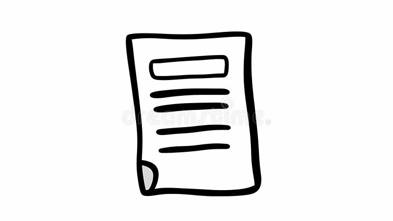 Hand Drawn Document with Lines in Black and White Illustration Stock ...