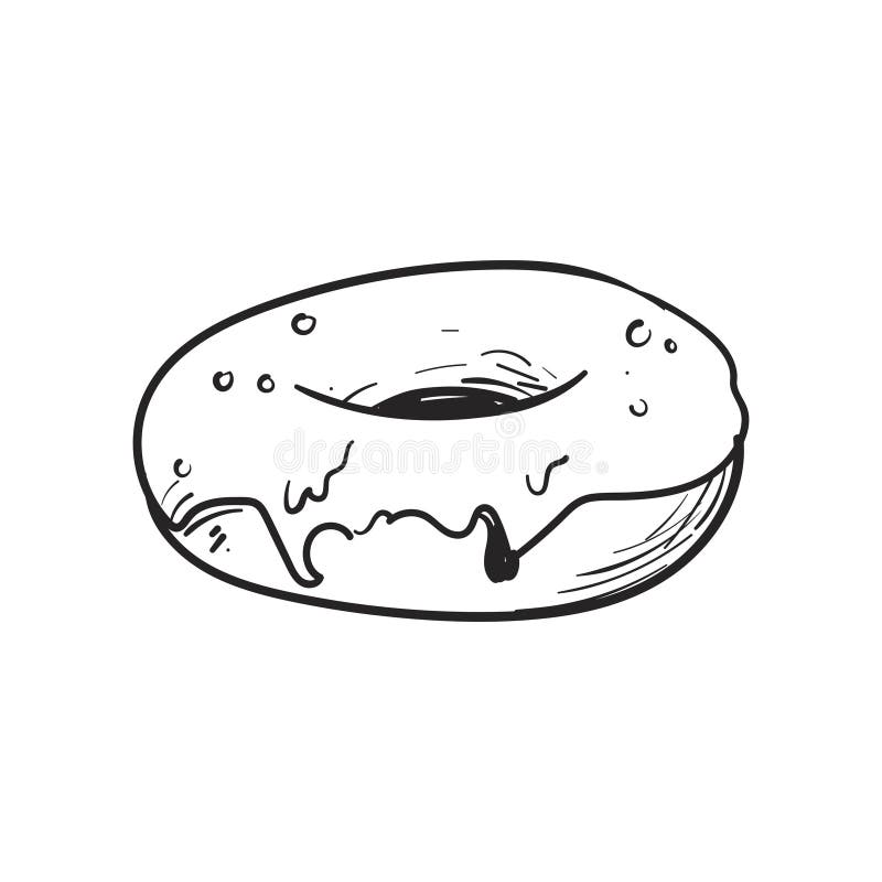 Hand drawn donut stock vector. Illustration of happy - 273093530