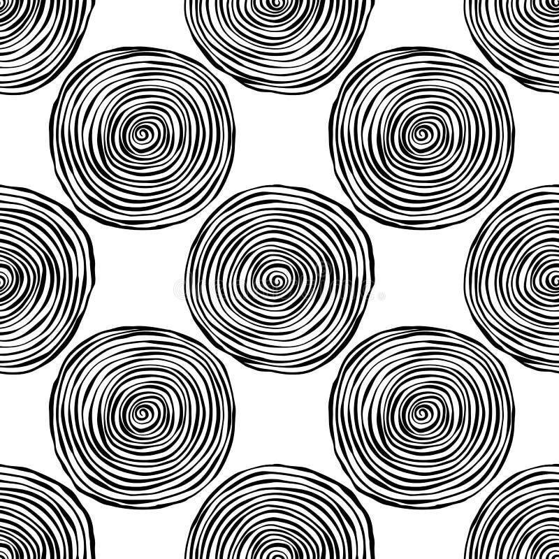 Hand Drawn Doodle Abstract Black and White Seamless Pattern Stock ...