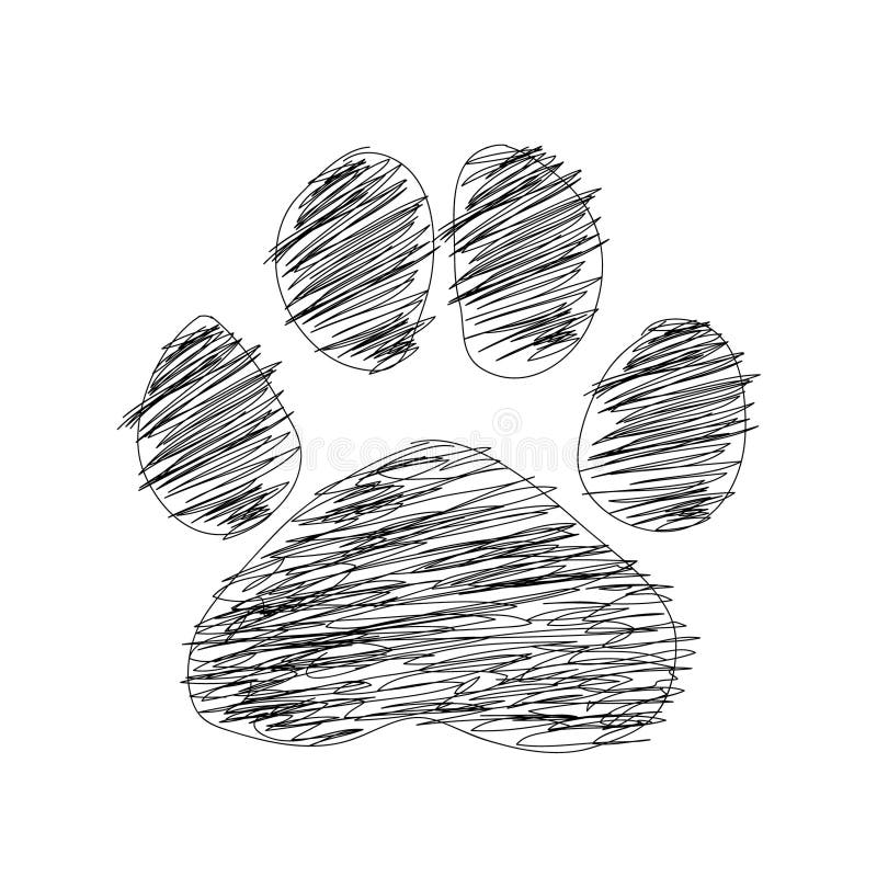 Hand Drawn Doodle of Animal Footprint, Vector Illustration Stock ...