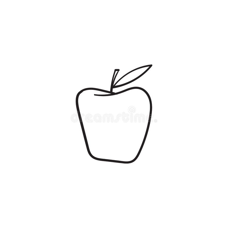 Hand Drawn Doodle Apple Fruit Illustration Line Art Style Stock Vector ...