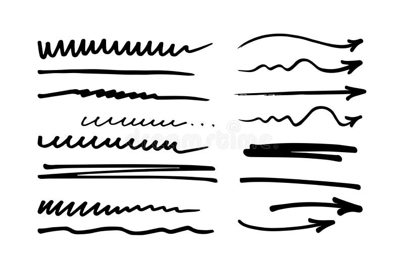 Hand Drawn Doodle, Arrow, Line. Vector Illustration Stock Vector ...