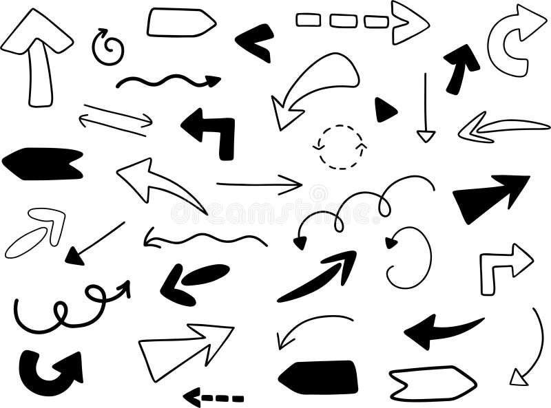 Hand Drawn Thick Arrow Stock Illustrations – 292 Hand Drawn Thick Arrow ...