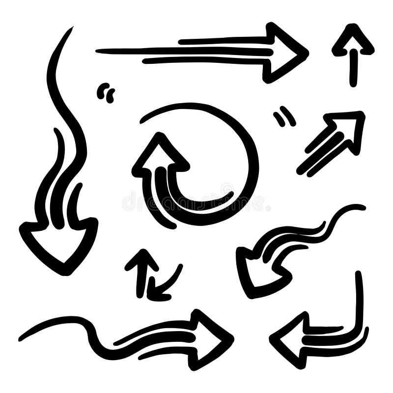 Hand Drawn Doodle Arrows in Many Collections Stock Vector ...