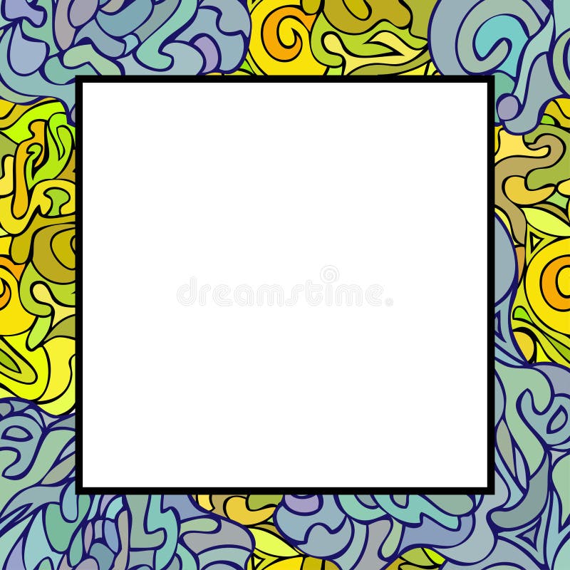Hand Drawn Doodle Art Frame Stock Vector - Illustration of element ...