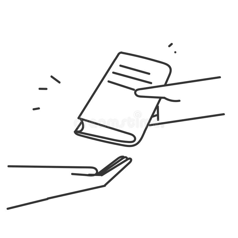 Hand Drawn Doodle Book Donation Illustration Concept Stock Illustration ...