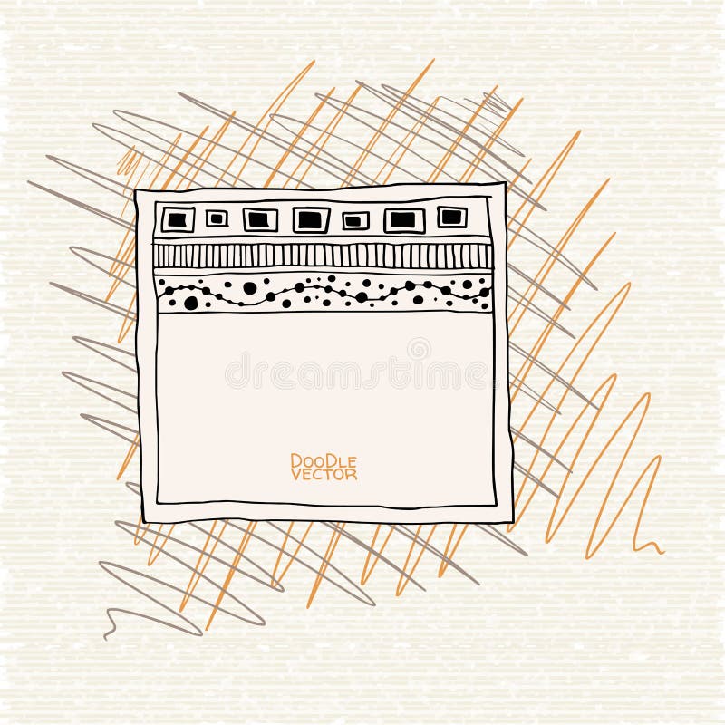 Hand Drawn Doodle Border Frame. Stock Vector - Illustration of ...