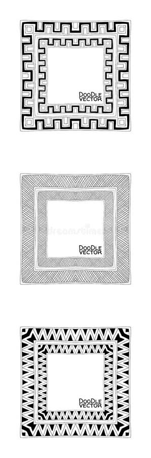 Hand Drawn Doodle Border Frames Stock Vector - Illustration of cartoon ...