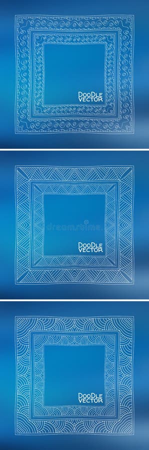 Hand Drawn Doodle Border Frames Stock Vector - Illustration of detail ...