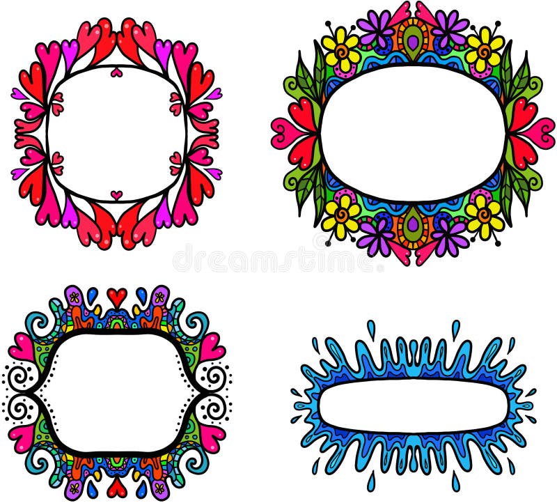 Hand Drawn Doodle Borders stock illustration. Illustration of creative ...