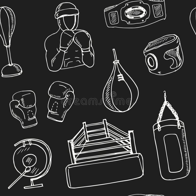 Boxing Seamless Pattern Set Stock Vector - Illustration of flyer ...
