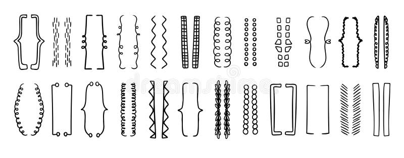 Hand Drawn Doodle Brackets Set. Scribble Brackets and Drawing in Black ...