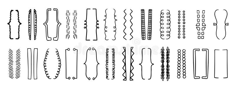 Hand Drawn Doodle Brackets Set. Scribble Brackets and Drawing in Black ...