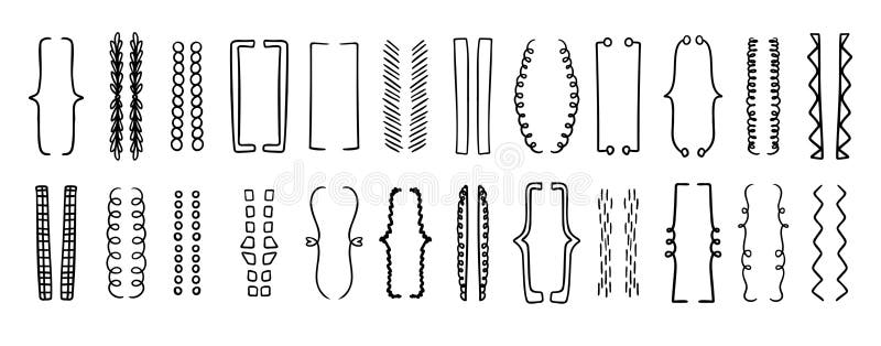 Hand Drawn Doodle Brackets Set. Scribble Brackets and Drawing in Black ...