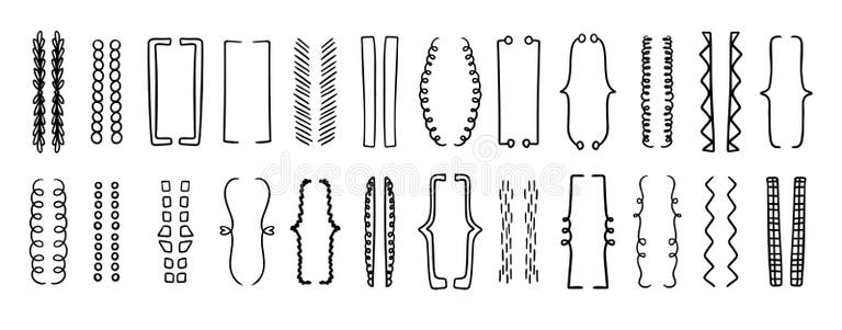 Hand Drawn Doodle Brackets Set. Scribble Brackets and Drawing in Black ...