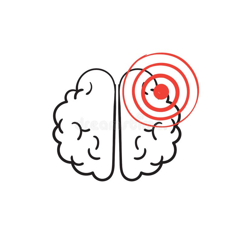 Brain Sick Vector. Cartoon Character Stock Vector - Illustration of ...