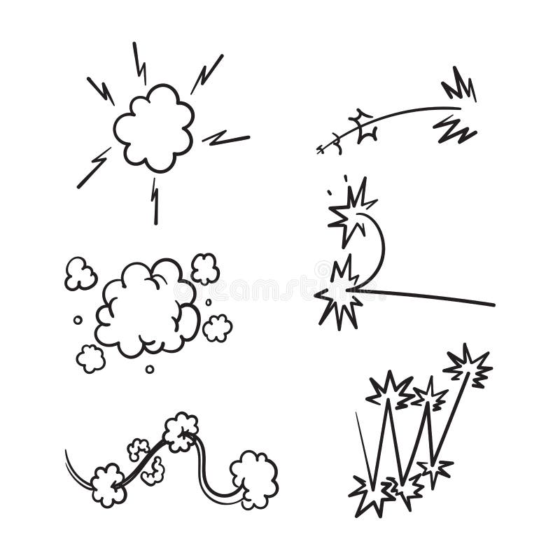 Hand Drawn Doodle Bump Impact Explosion Illustration Vector Stock ...