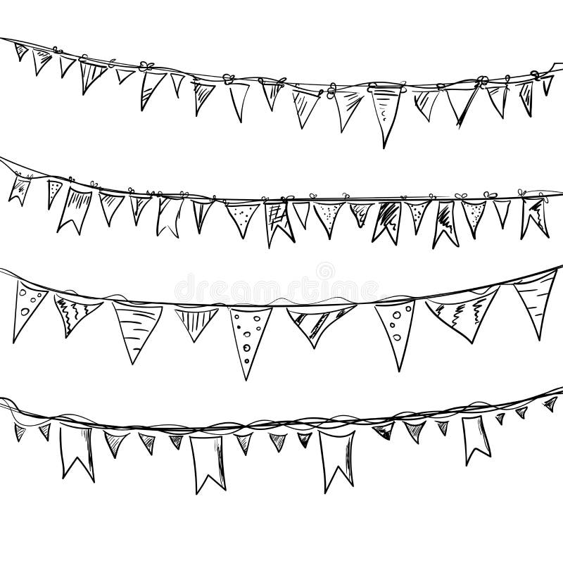 Black And White Bunting Clipart