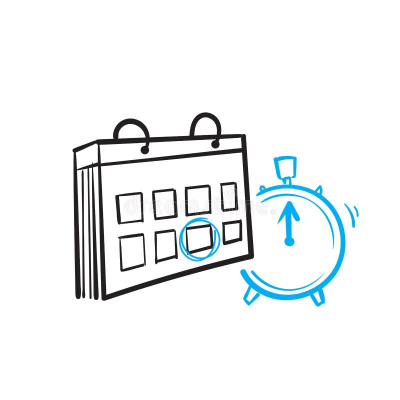 Doodle Calendar Illustration Hand Drawing Style Stock Vector ...