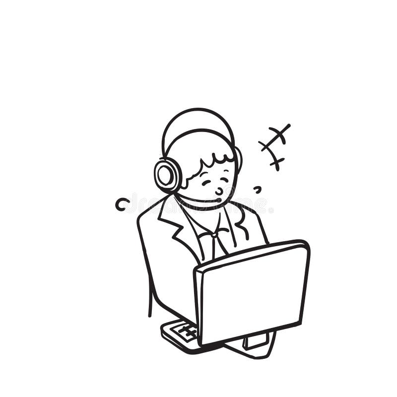 Hand Drawn Doodle Call Center Icon and Support Customer Illustration ... Hand Drawn Doodle Call Center Icon and Support Customer Illustration ...