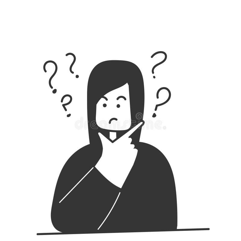 Hand Drawn Doodle Cartoon Person Think about Problem Solving ... Hand Drawn Doodle Cartoon Person Think about Problem Solving ...