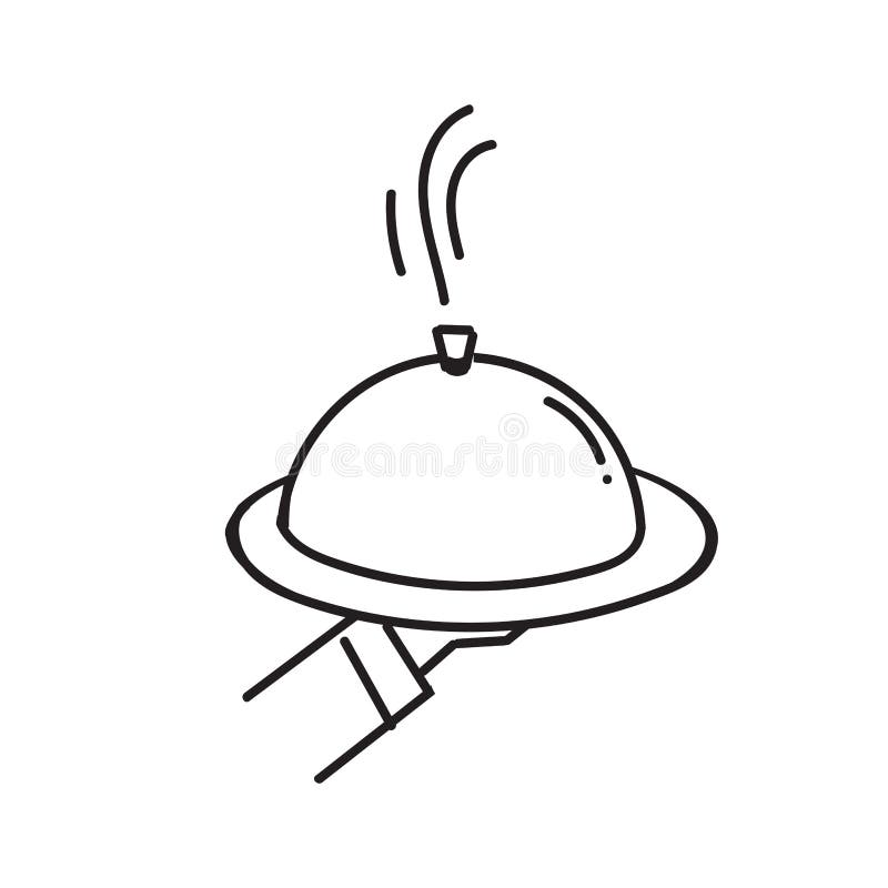 Hand Drawn Doodle Catering Service Icon Illustration Vector Stock ...