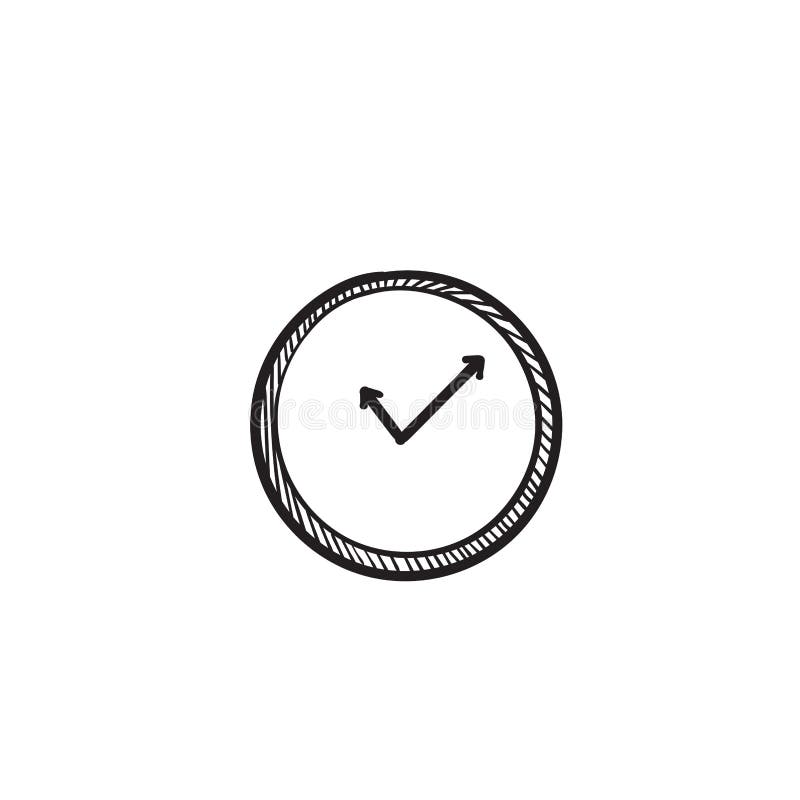 Hand Drawn Doodle Clock Illustration with Doodle Style Stock Vector ...