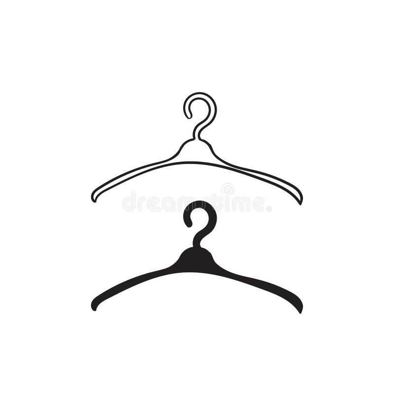 Hand Drawn Doodle Clothes Hanger Hanger Icon Vector Isolated On White Background Stock Vector