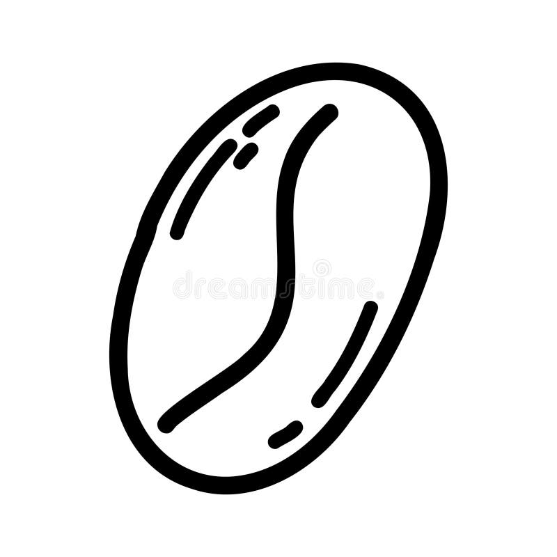 Hand Drawn Doodle Coffee Bean Icon. Outline Vector Illustration Stock ...