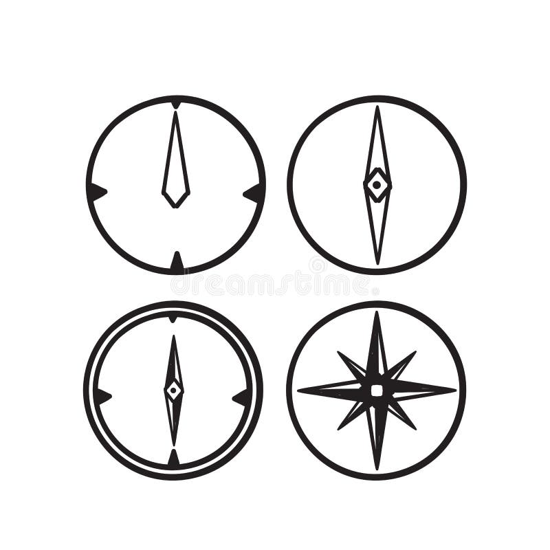 Hand Drawn Doodle Compass Icon Illustration Vector Isolated Stock ...
