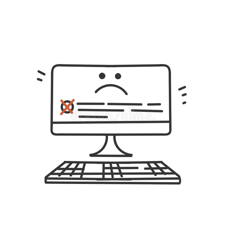 Hand Drawn Doodle Computer Operating System Crash Stock Vector ...