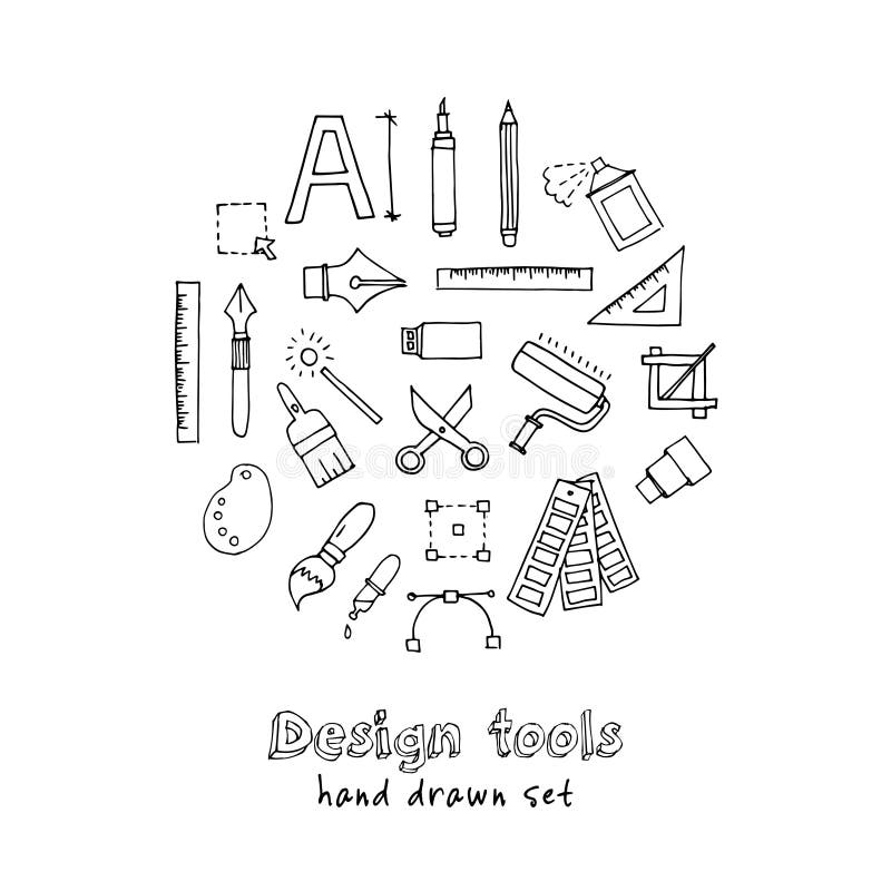 Hand Drawn Sketch Tools Stock Illustrations – 8,302 Hand Drawn Sketch ...