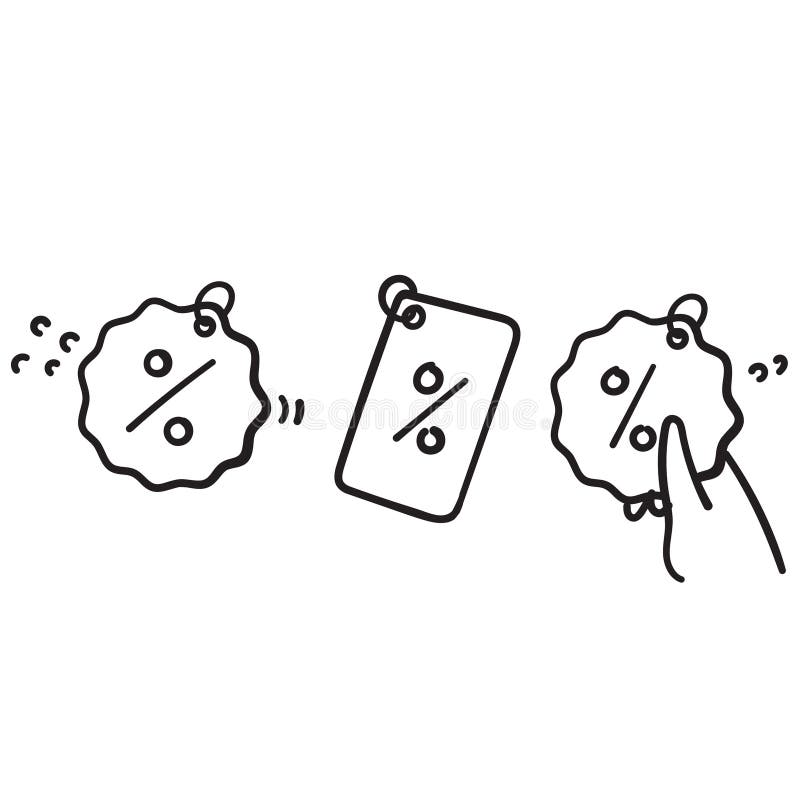 Hand Drawn Doodle Discount Banner Illustration Vector Stock Vector ...