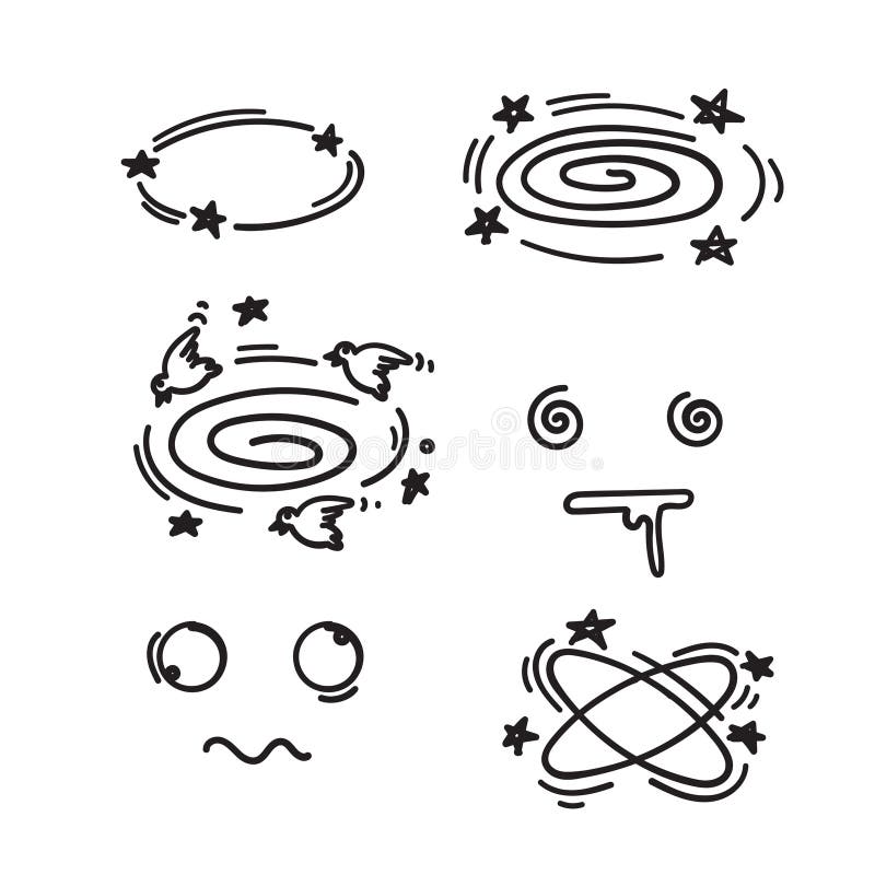 Hand Drawn Doodle Dizzy Effect Cartoon Illustration Stock Vector ...