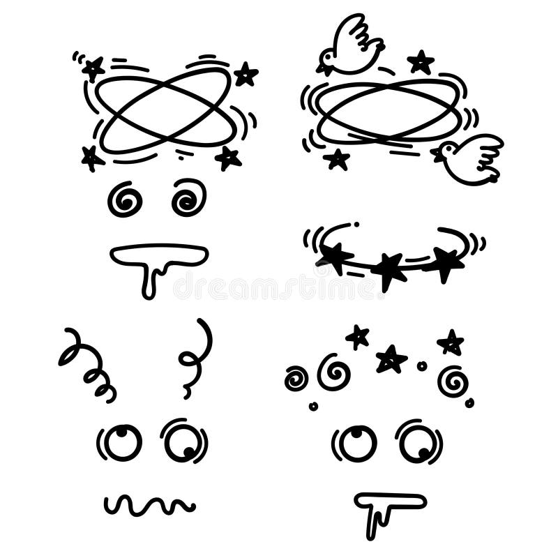 Hand Drawn Doodle Dizzy Effect Cartoon Illustration Stock Vector ...
