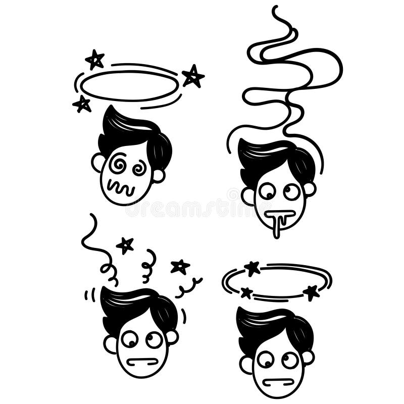 Hand Drawn Doodle Dizzy Effect Cartoon Illustration Stock Illustration ...