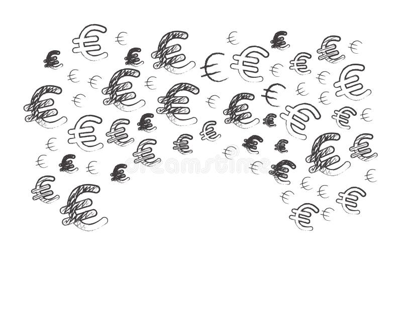 Hand Drawn Doodle Euro Symbol Stock Vector - Illustration of symbol ...