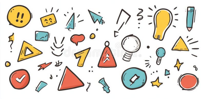 A Hand-drawn Doodle Exclamation Mark in a Triangle, Symbolizing Danger ...