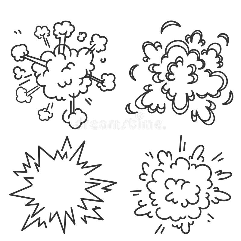 Hand Drawn Doodle Explosion Illustration Vector Isolated Stock Vector ...