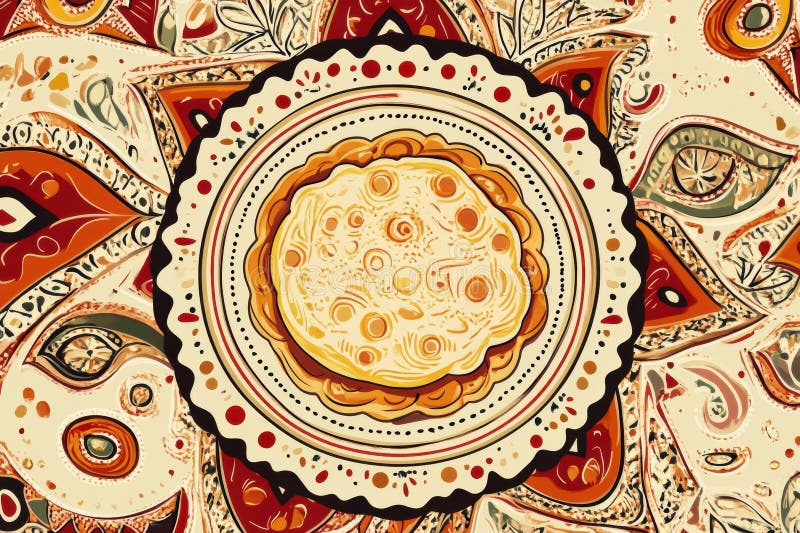 Hand Drawn Doodle Featuring a Detailed Pie Design Surrounded by ...