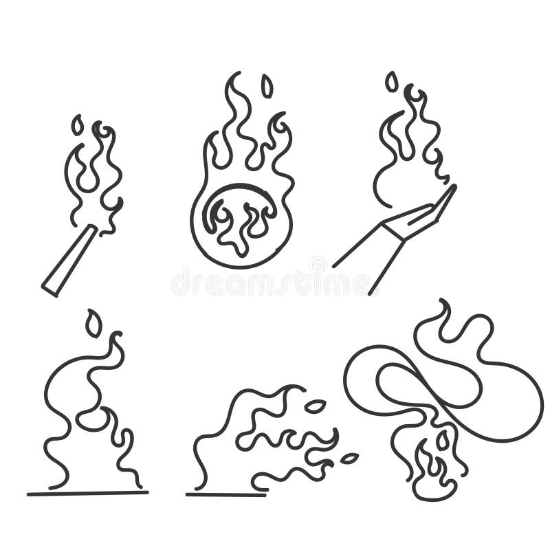Hand Drawn Doodle Fire Element Illustration Stock Vector - Illustration ...