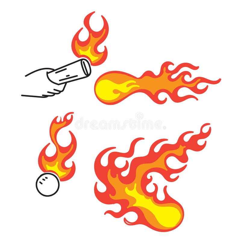 Hand Drawn Doodle Fire Flame Illustration Collection Stock Vector ...