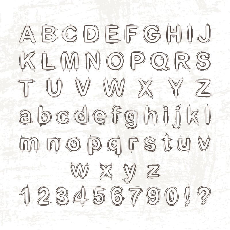 Hand Drawn Doodle Font. Cartoon Vector Alphabet Stock Vector ...