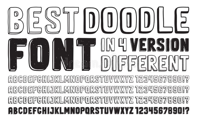 Doodle font on lined sheet stock vector. Illustration of hand - 33120332