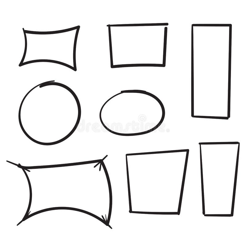 Hand Drawn Doodle Frame Collection Illustration with Line Art Cartoon ...