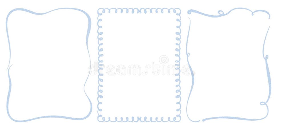 Hand Drawn Doodle Frame Set for Invitations and Celebrations Stock ...