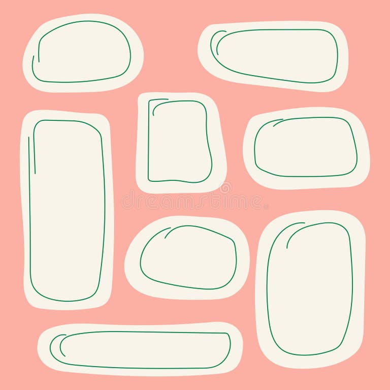 Hand Drawn Doodle Frames Set. Sketchy Square, Rectangular, Circle Empty ...