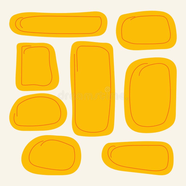 Hand Drawn Doodle Frames Set. Sketchy Square, Rectangular, Circle Empty ...